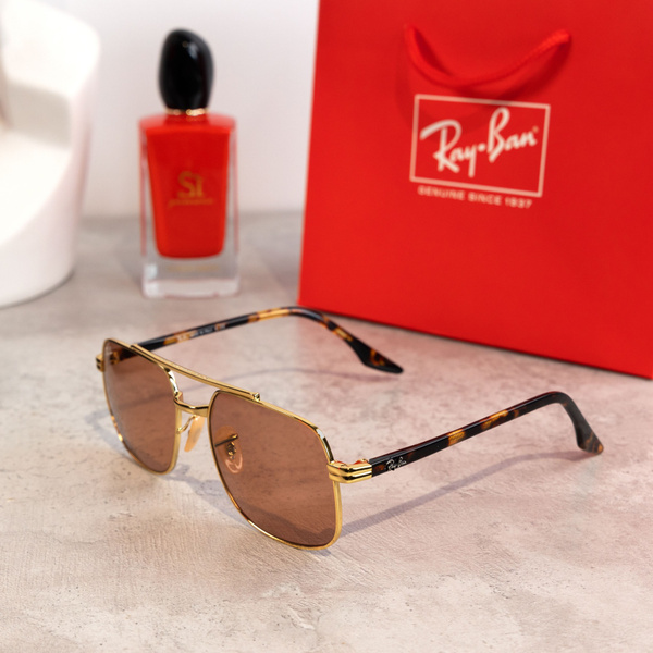 Очки солнцезащитные женские Gold Brown RB (3699), солнечные очки рей ...