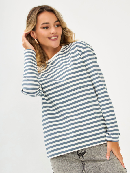 Лонгслив Женский Avese графит Длинный, размер 52 Хлопок, Футер двухнитка Карманы Туризм ...