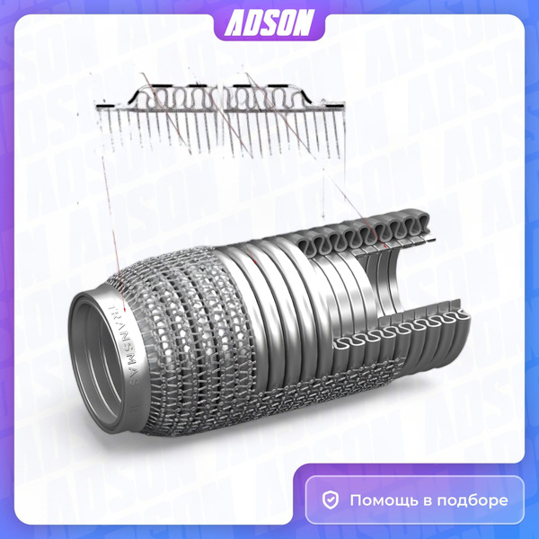 Гофра глушителя усиленная супергибкая WireMesh (нержавеющая сталь 304) TRANSMASTERUNIVERSAL ...