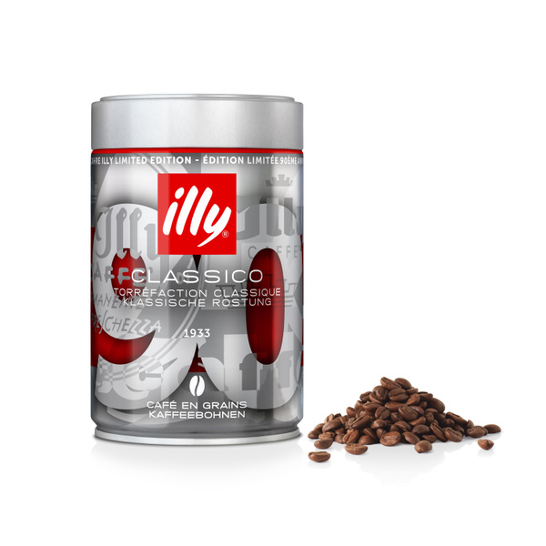 Кофе в зернах illy Classico, лимит. серия "90 лет illy", банка 250 г ...