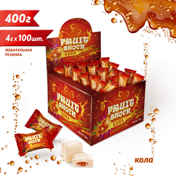 Жвачка Fruit Chock, взрывная кола, набор 100 шт - купить с доставкой по ...