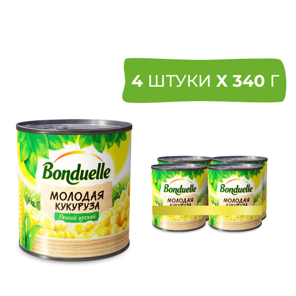 Кукуруза Bonduelle молодая, 340 г х 4 шт - купить с доставкой по выгодным ценам в интернет ...