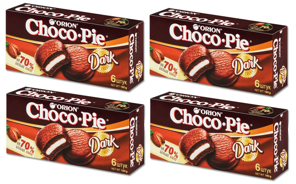 Orion Печенье Choco Pie Dark с шоколадом, 180 г х 4 шт - купить с ...