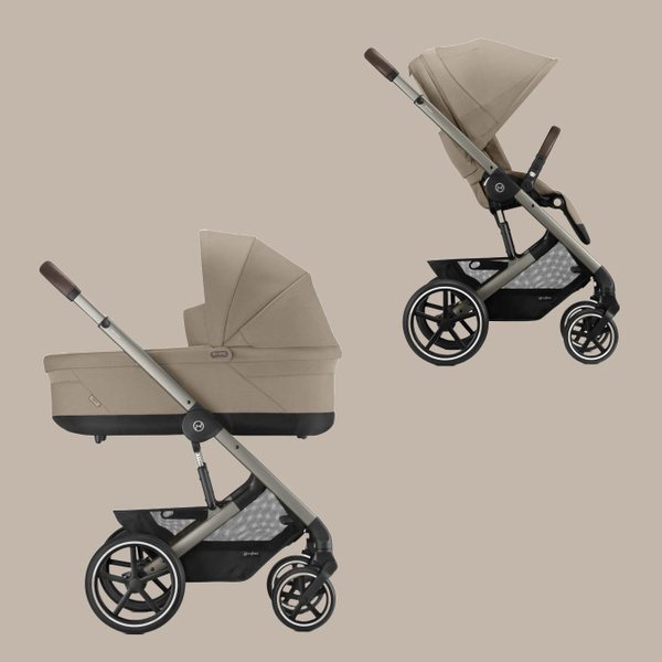 Cybex Balios S Lux Коляска 2 в 1 (2024), рама Taupe, текстиль Almond с ...