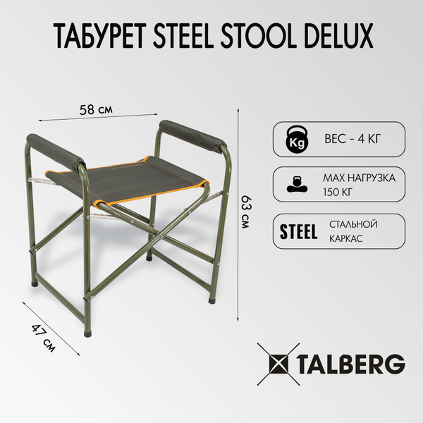 Табурет туристический складной Talberg Steel Stool Delux купить на OZON ...