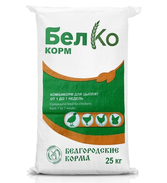 Комбикорм ПК-2 для цыплят кур несушек от 1 до 7 недель, 25 кг - купить ...