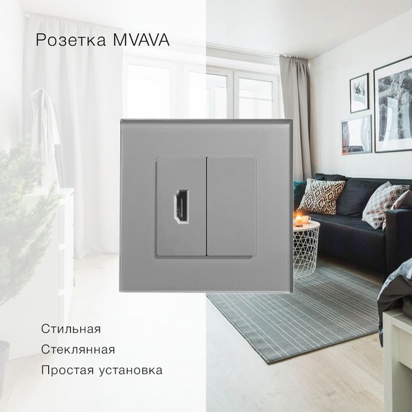 Розетка со стеклянной рамкой MVAVA (HDMI) - купить с доставкой по ...
