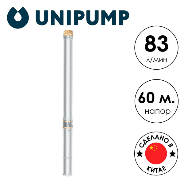 Насос погружной скважинный UNIPUMP 3 MINI ECO 3-34, кабель 20м., 83 л ...