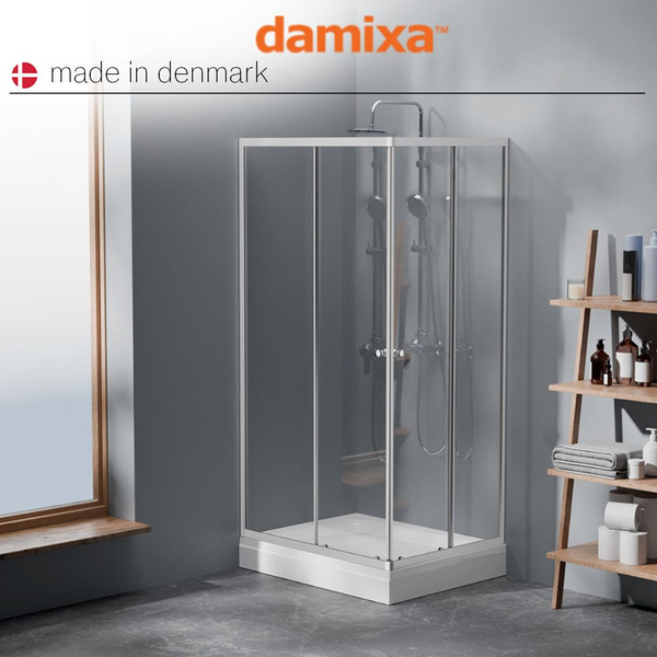 Душевой уголок Damixa Venus 100x80 см, прямоугольник, душевое ограждение, без поддона, стекло ...