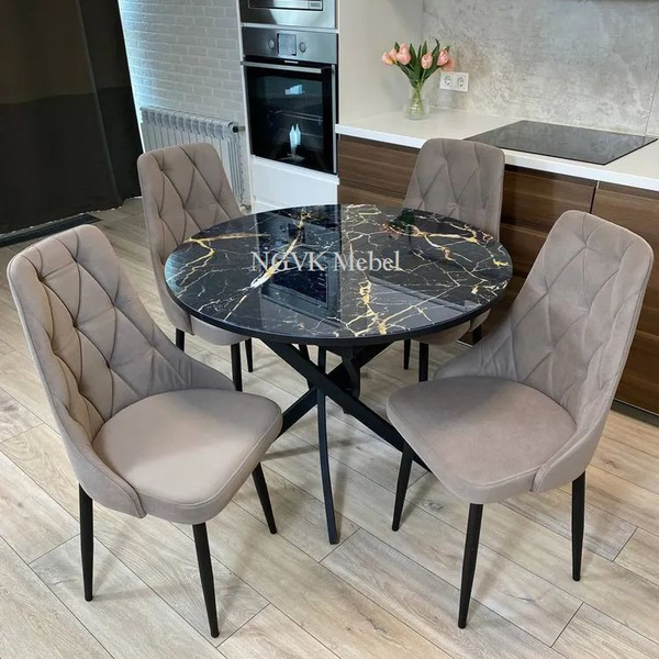 Кухонный стол круглый и стулья для кухни, комплект стол со стульями ...