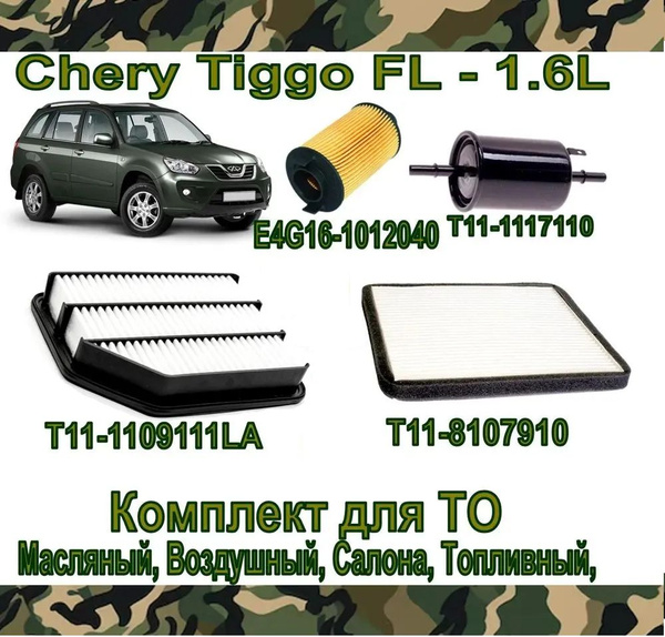 Комплект фильтров Chery Tiggo FL - 1.6L (Чери Тигго Т11 ФЛ 1,6л ...