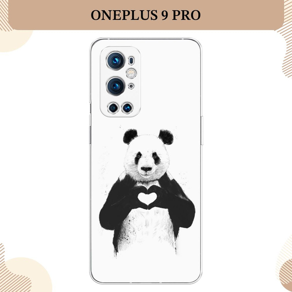 Силиконовый чехол на OnePlus 9 Pro / Ван Плас 9 Про, Панда love ...