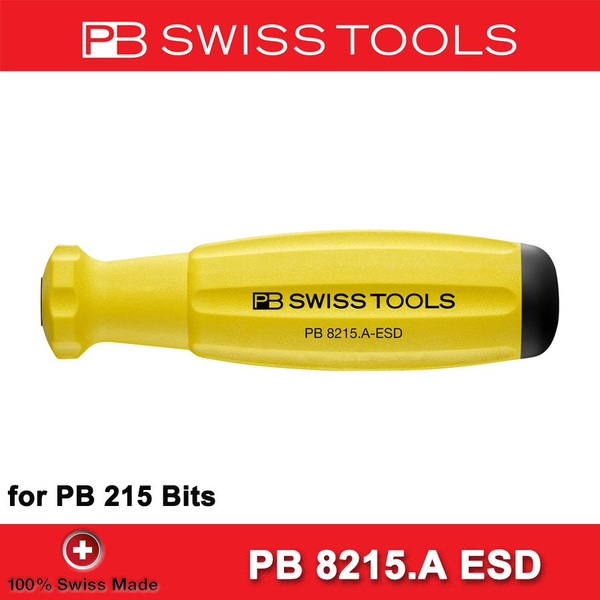 PB SWISS TOOLS Ручка отвертки, ESD, для бит PB 215,105 мм, PB 8215 A ESD - купить с доставкой по ...