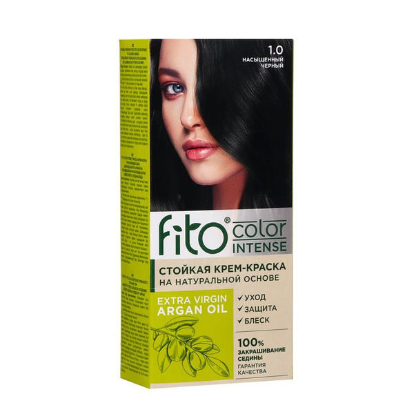 Стойкая крем-краска для волос Fito color intense тон 1.0 насыщенный черный, 115 мл - купить с ...