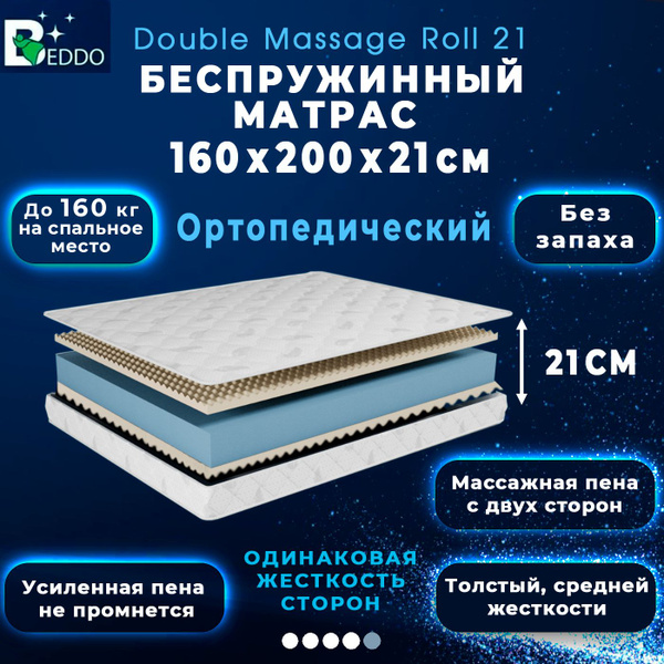Матрас BEDDO Comfort Roll 0, Беспружинный, 160 - купить по выгодной цене в интернет-магазине ...