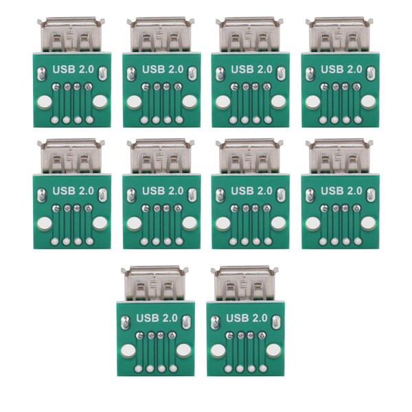10шт Разъем-розетка USB Type A с разъемной платой с шагом адаптера 2,54 ...