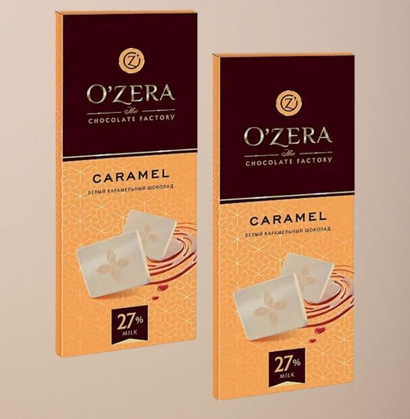 OZera, шоколад белый карамельный Caramel, 90 гl, 2 штуки 90 грамм - купить с доставкой по ...