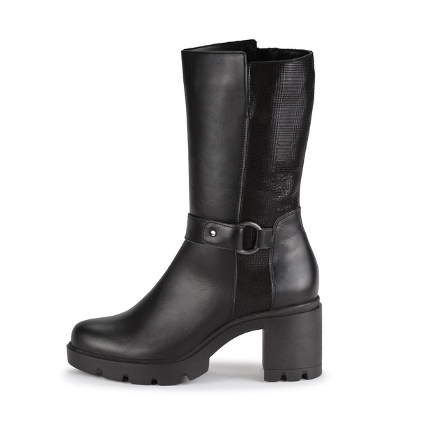 Сапоги Женский Riconte Натуральная кожа, размер 38 черный Демисезон 5 Стандартный средний (до 9 ...