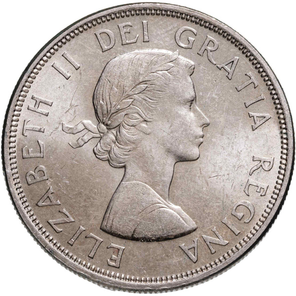 Монета Канада 1 доллар dollar 1964 100 лет Шарлоттауну и Квебеку - купить в интернет-магазине ...