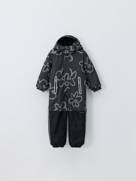 Комбинезон утепленный Девочки SELA, размер 116 антрацитовый Зима Повседневный Мембранные ...