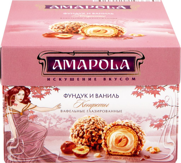 Конфеты АМАПОЛА вафельные глазированные Фундук и ваниль, 100г купить на ...