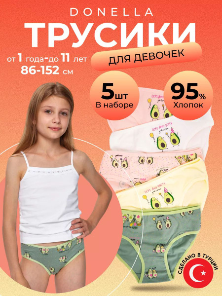 Комплект трусов слипы Donella, 5 шт купить на OZON по низкой цене (1696760555)