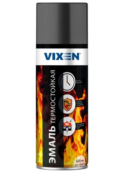 Эмаль термостойкая VIXEN VX53003 графит, аэрозоль 520мл - купить с ...