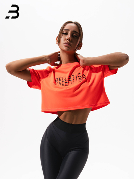 Футболка BELLATICA, размер 48, цвет оранжевый, полиэстер 90%, спандекс ...