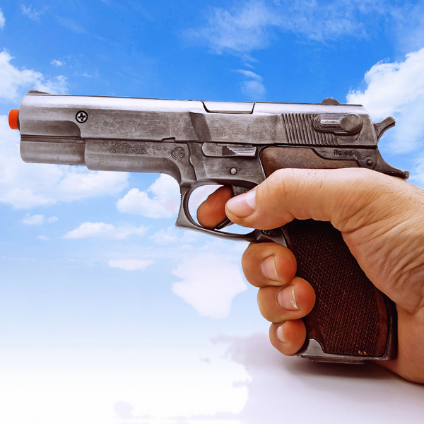 Пистолет 8 пистонов Gonher 45/1 полицейский - POLICE - испанское металлическое игрушечное оружие ...