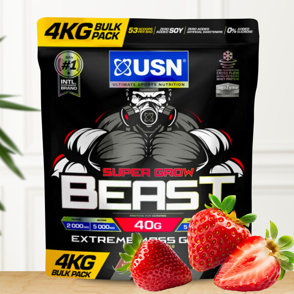 Гейнер Super Grow Beast USN 4000 гр (клубника) купить на OZON по низкой ...