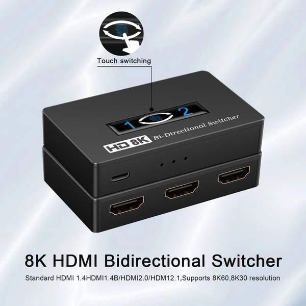 HDMI переключатель 2x1 / 1x2 Двусторонний 2 в 1 из / 1 в 2 с поддержкой ...