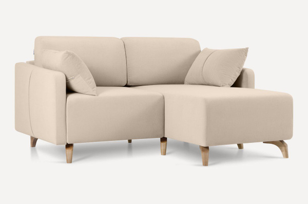 Диван угловой Льери Мини Velvet Light, divan.ru, 163х85х160 см, бежевый, велюр купить на OZON по ...