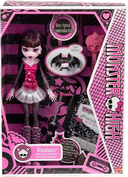 Кукла Mattel Monster High - Дракулаура базовая + питомец летучая мышь ...