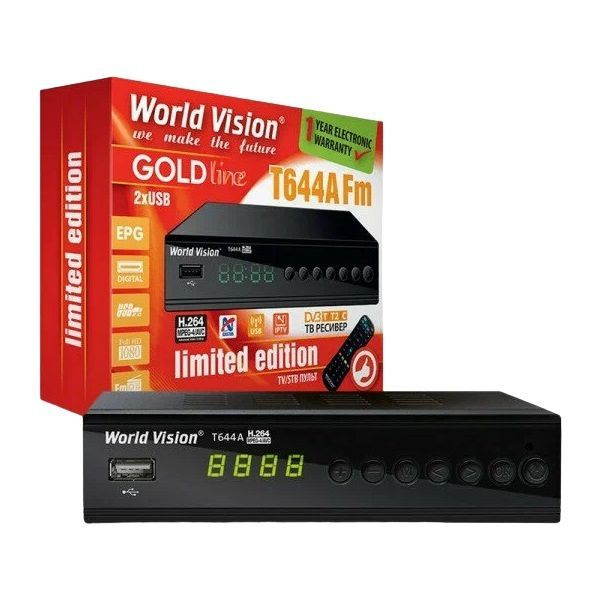 Эфирная приставка World Vision T644A FM (DVB-T2+DVB-C, IPTV, обучаемый ПДУ) купить на OZON по ...