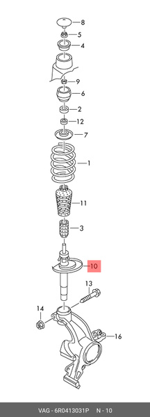 Амортизатор перед прав лев VAG 6R0 413 031 P купить c доставкой на OZON ...