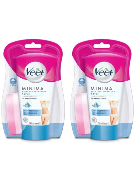 Veet Minima крем для депиляции в душе 150 мл, 2 шт купить на OZON по низкой цене (1816393877)