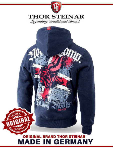 Толстовка Мужской Thor Steinar синий Молния Шерсть, размер 56 полуприлегающий Длинный Логотип ...