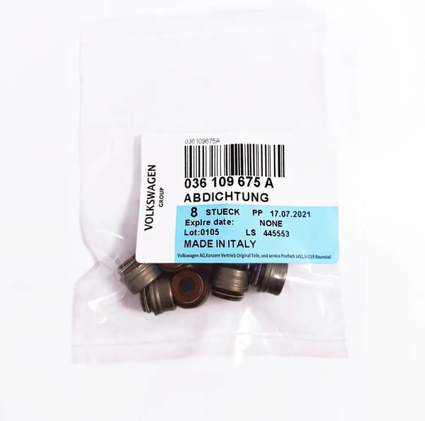 VAG (VW/Audi/Skoda/Seat) Колпачок маслосъемный, арт. 036109675A, 8 шт ...