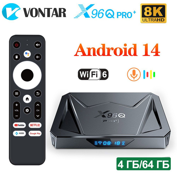 Медиаплеер Vontar X96Q PRO, RJ-45 Ethernet, USB, HDMI, DC 5.5 мм, черный, Android купить c ...