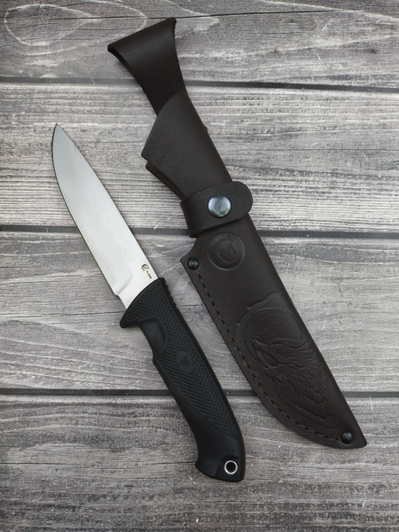 Нож Лазутчик, сталь AUS-8, рукоять Elastron, ножны из натуральной кожи, Официальный магазин ...