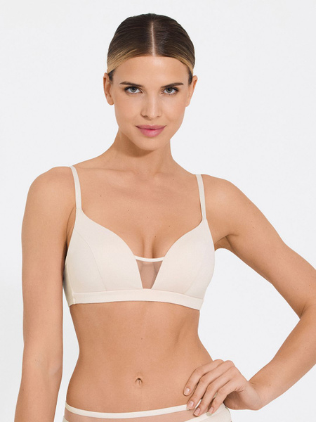 Бюстгальтер Женский Palmetta формованная чашка без каркаса, размер 75B белый Полиэстер, Эластан ...