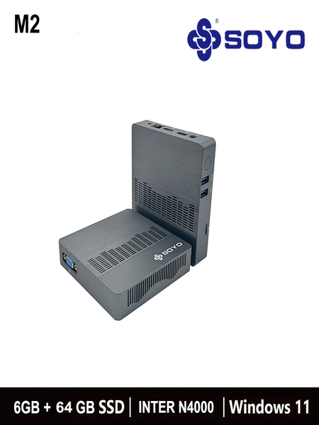 SOYO Мини-ПК M2 AIR WIFI Ural (Intel Celeron N4000, RAM 6 ГБ, SSD 64 ГБ ...