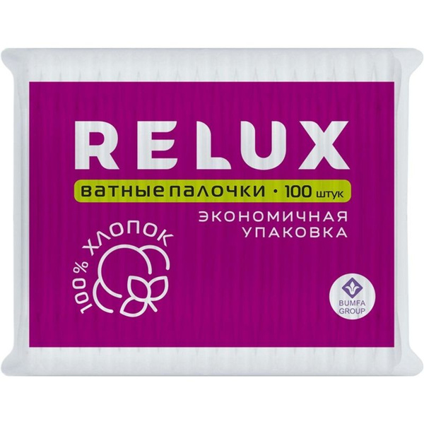 Палочки ватные RELUX пакет 100шт/уп купить на OZON по низкой цене (1944538354)