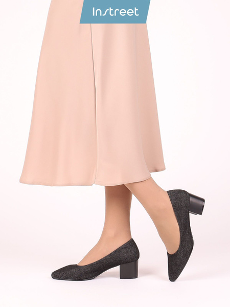 Туфли Женский Instreet Текстиль, размер 37 Толстый каблук 5 Россия Без застёжки купить c ...