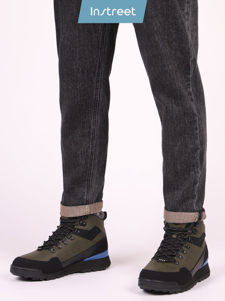 Ботинки Мужской Instreet зеленый, черный, размер 40 Зима 8 Шнурки Без каблука Россия купить c ...