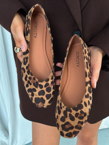 Балетки Женский JOYCITY Кожа, Текстиль, размер 39 6 Россия лодочки Закрытый нос, Круглый нос ...