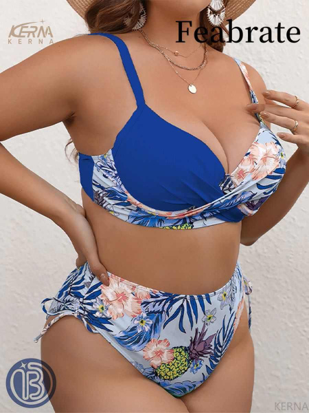 Купальник раздельный Женский KERNA синий, размер 60 Плавание Китай Без застежки Полиэфирное ...