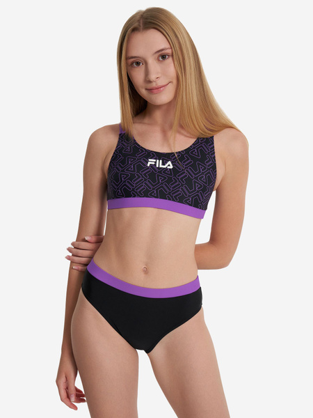 Купальник раздельный Девочки Fila черный, размер 164 Плавание Китай Полиамид, Эластан купить c ...