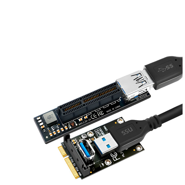 Кабель-удлинитель (райзер) mini PCI-E (USB3.0) на PCI-X4, 0.3 метра (30 см) купить на OZON по ...
