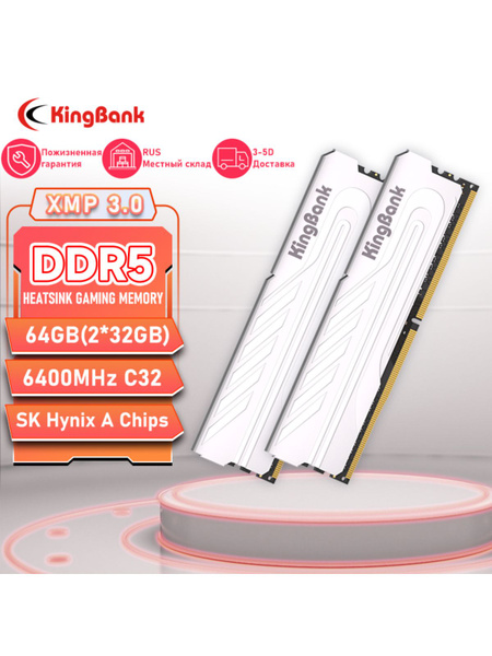 Модуль оперативной памяти KingBank 32 ГБ DDR5 PC51200 6400 MHz CL 32 (K5.01.FPA5FE7201) купить c ...